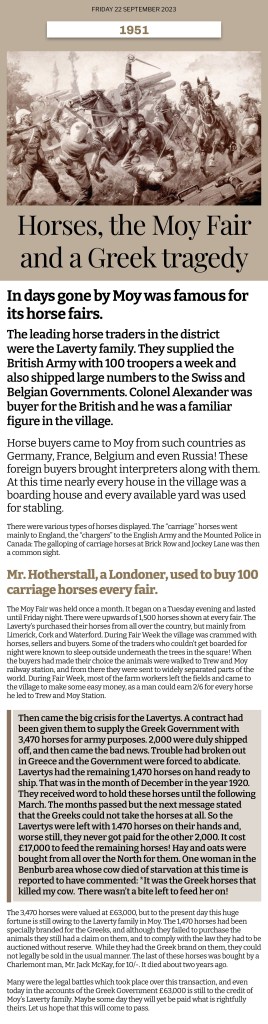 Moy, Charlemont and District – Some of our Yesterdays!